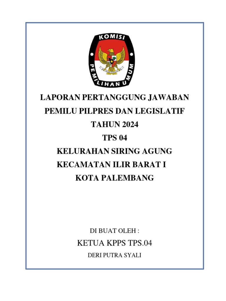 Laporan Pertanggung Jawaban Tps 04 | PDF