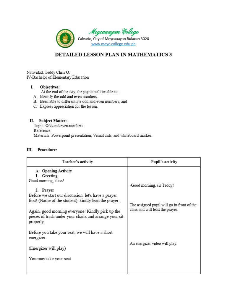 Odd & Even Numbers G3 - Natividad, Teddy | PDF | Teachers | Cognitive Science
