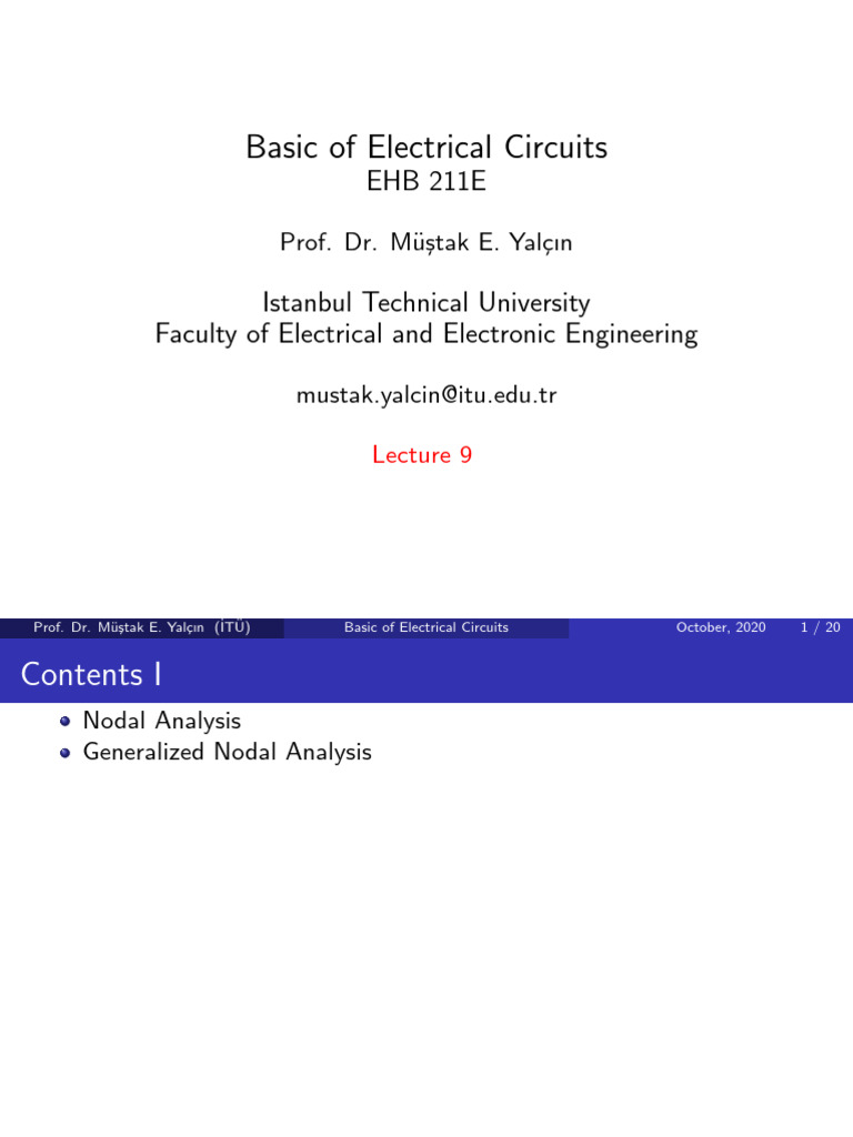 Ders 12 | PDF | Electrical Network | Voltage