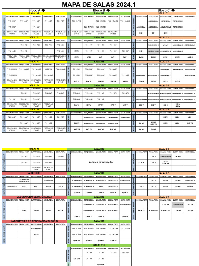 Mapa Das Salas 2024.1 | PDF | Xadrez