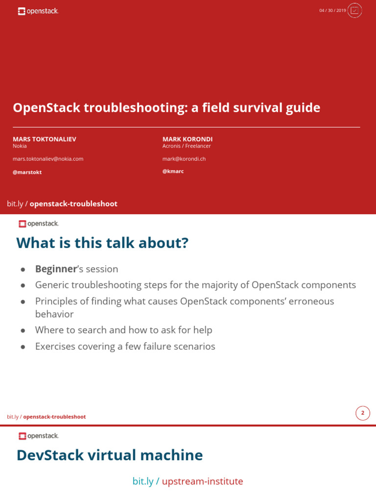 Openstack Troubleshooting Field Survival Guide | PDF | Open Stack ...