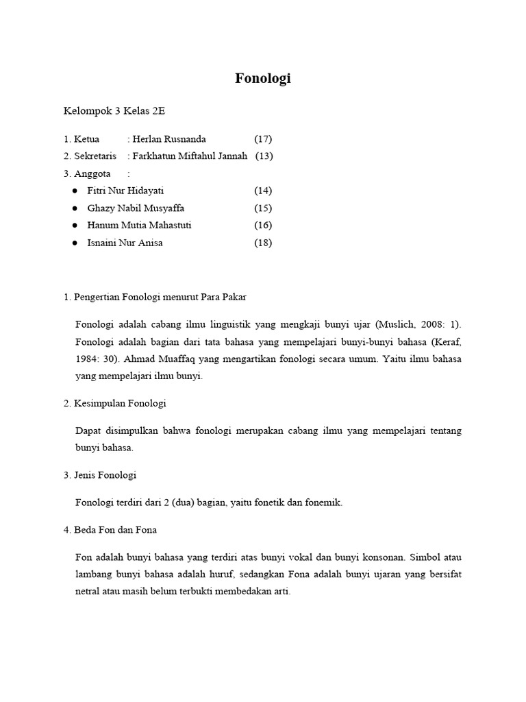 Pengertian Mengenai Fonologi | PDF