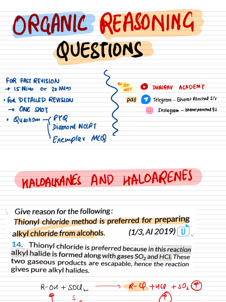 Organic Reasoning Fast Revision Guide | PDF