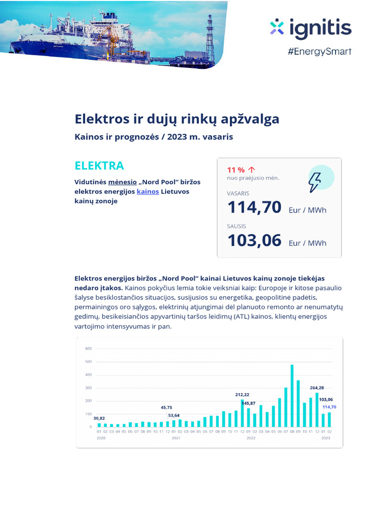 Elektros Ir Duju Rinku Apzvalga 2023 02 | PDF