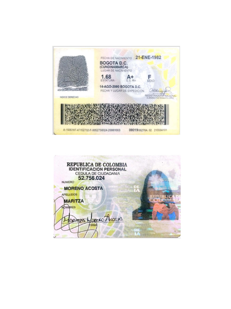 Cedula Maritza Moreno | PDF