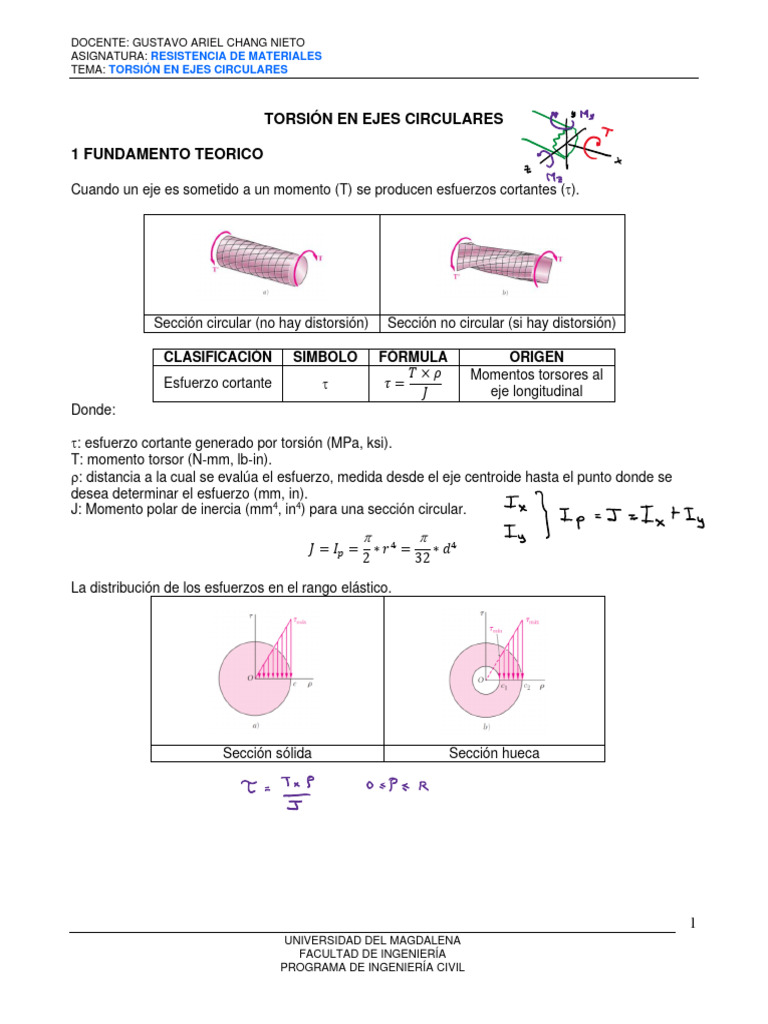 1 Torsión Circular | PDF | Resistencia de materiales | Ciencia de los ...