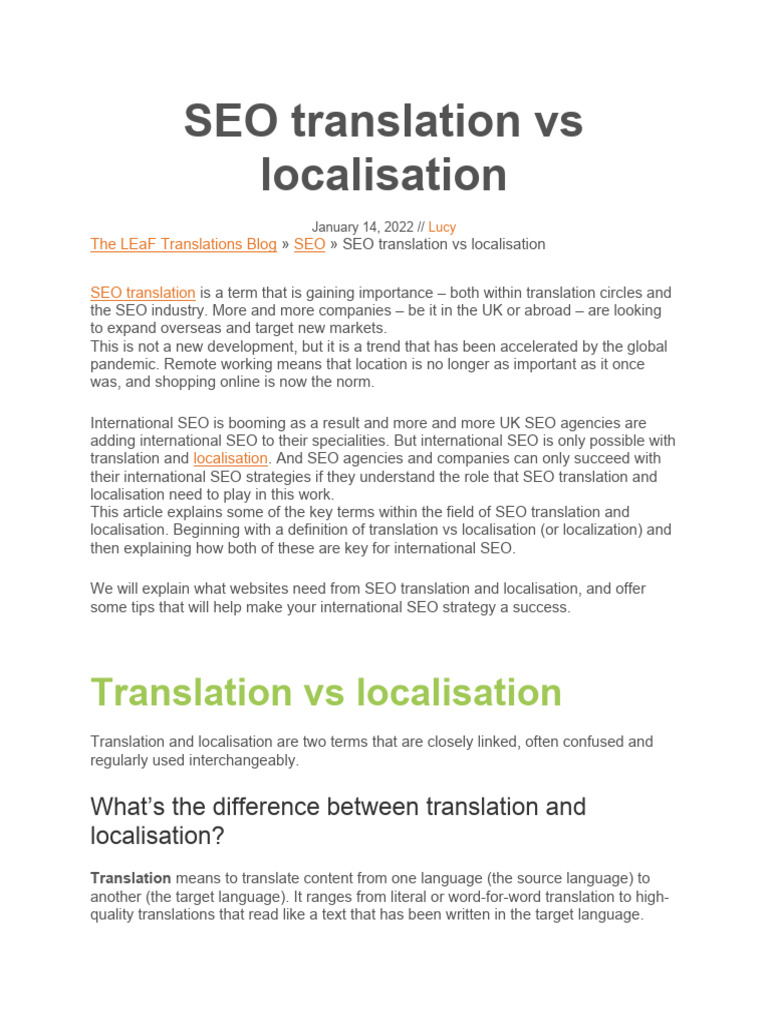 Ok.3... SEO Translation VS Localization | PDF | Search Engine ...