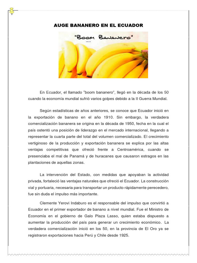 Auge bananero en Ecuador: historia y impacto | PDF