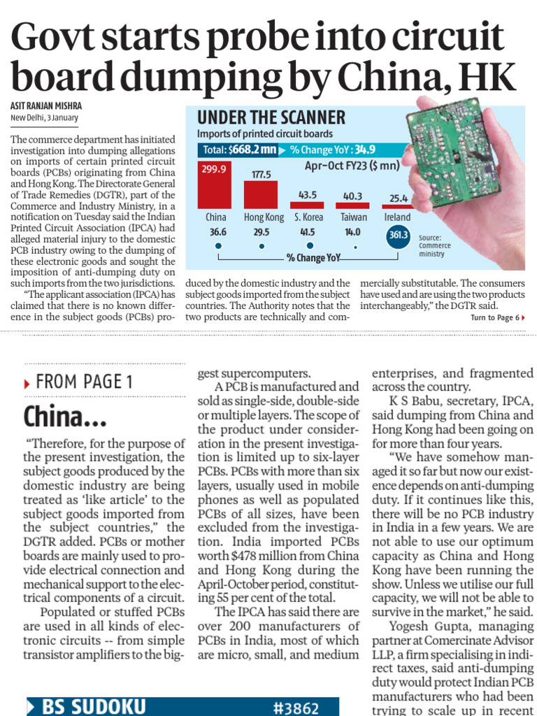 India Probes PCB Dumping from China | PDF | Dumping (Pricing Policy ...