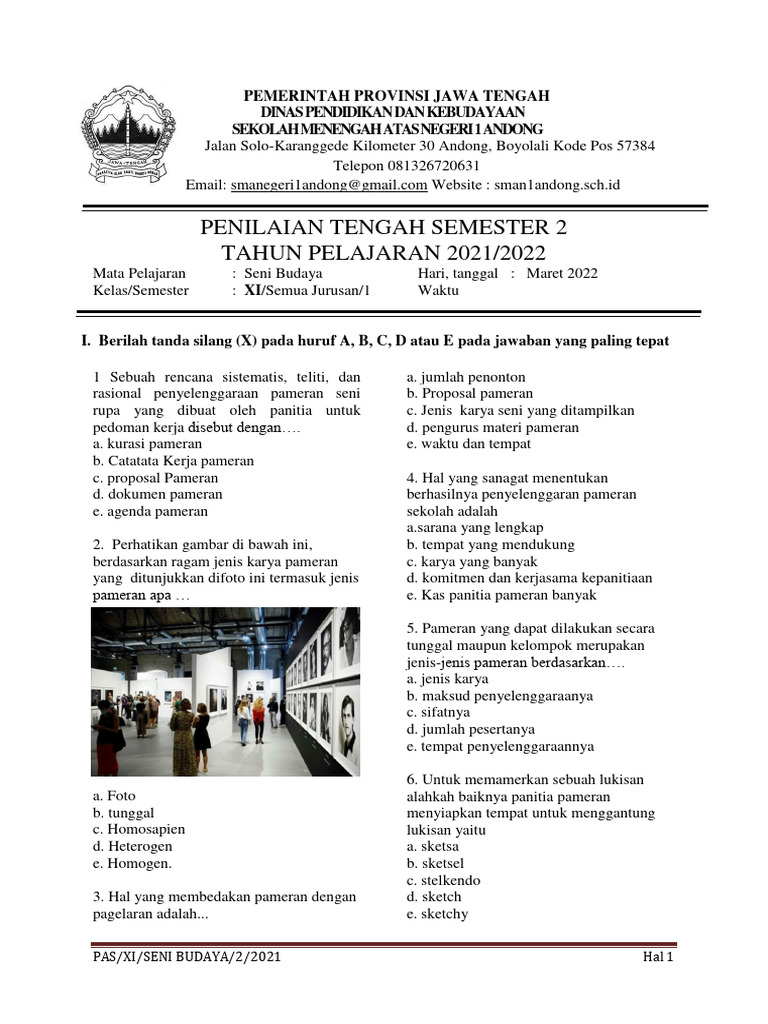 Soal Uts Kelas XI SMT 2 2020 2021 | PDF