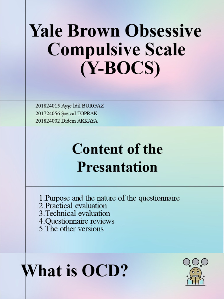 Yale Brown Obsessive Compulsive Scale | PDF | Obsessive–Compulsive Disorder | Mental Disorder