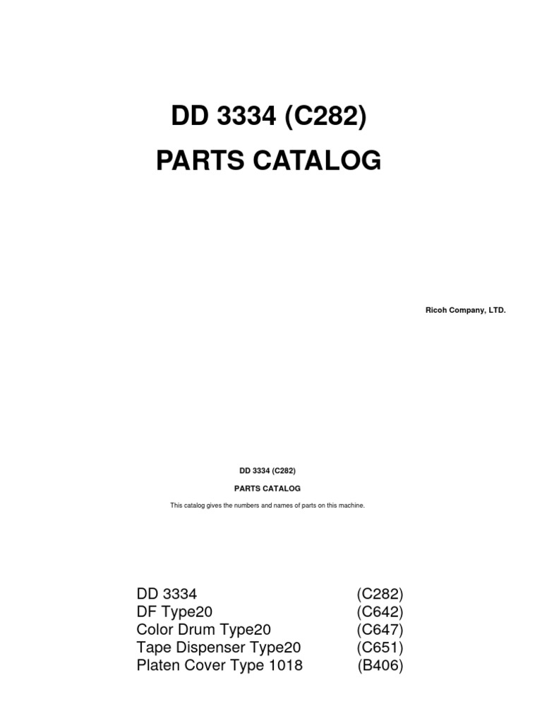 Part Catalog DD 3324 - 3334 - 3344 - 3344c | PDF | Manufactured Goods ...