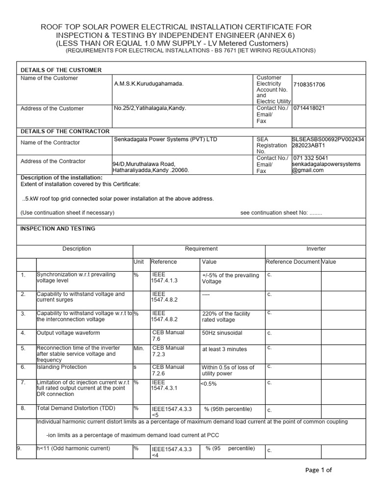 CEB Annex-6 Final | PDF | Power Inverter | Power Engineering