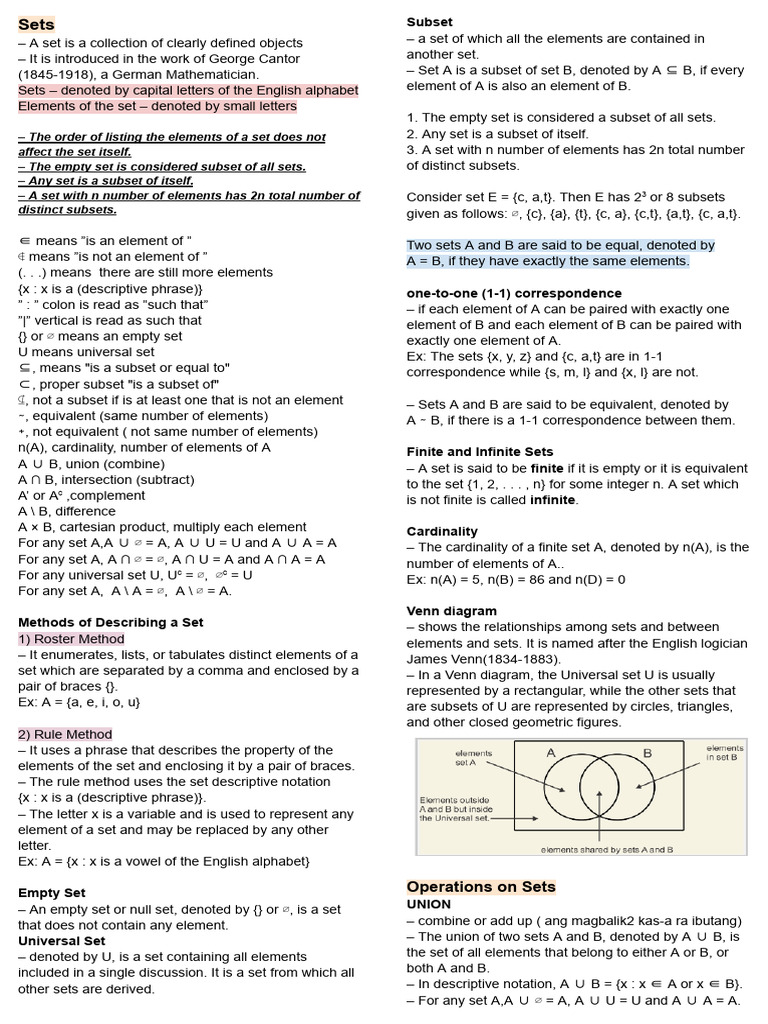 Math Lec 1 Pdf Set Mathematics Fractal