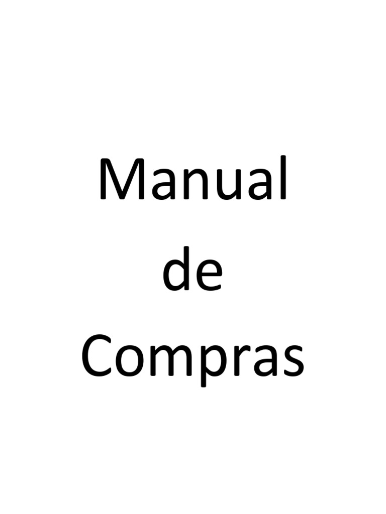 Manual de Compras | PDF | Contabilidad | Inventario
