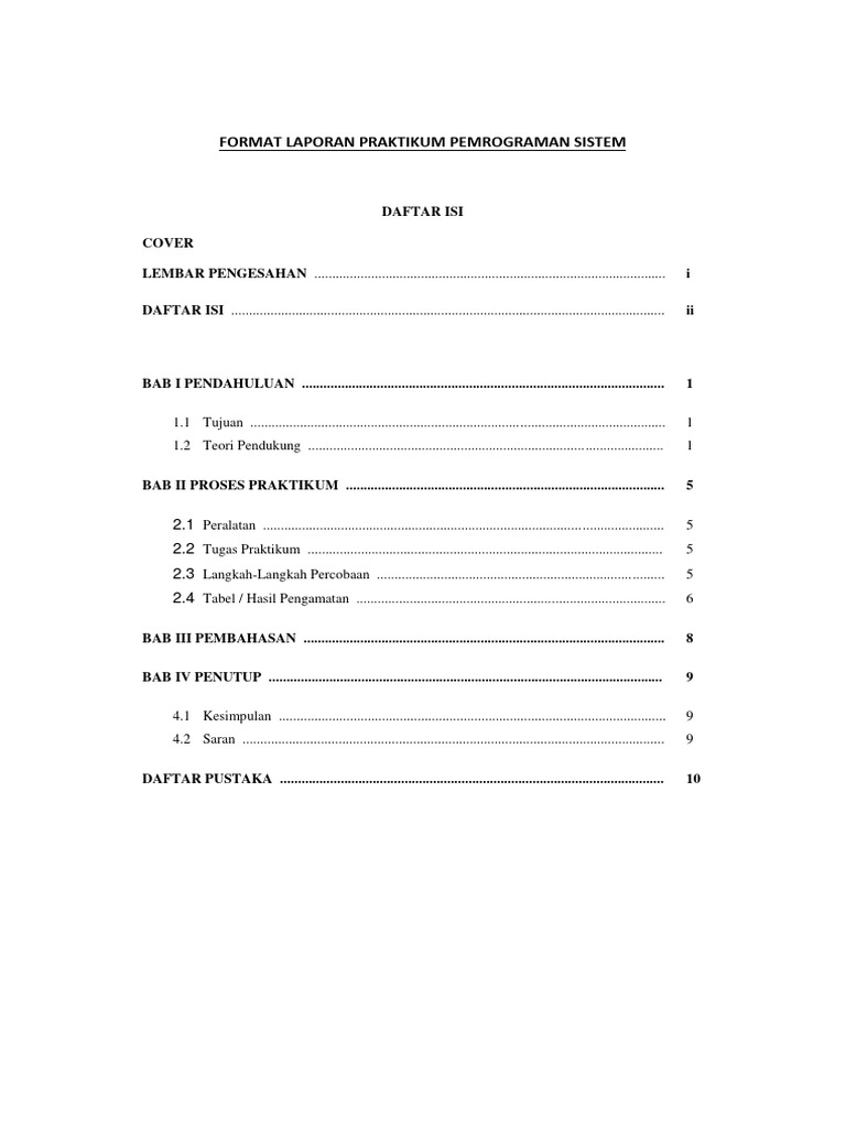 Format Laporan Praktikum Sistem | PDF