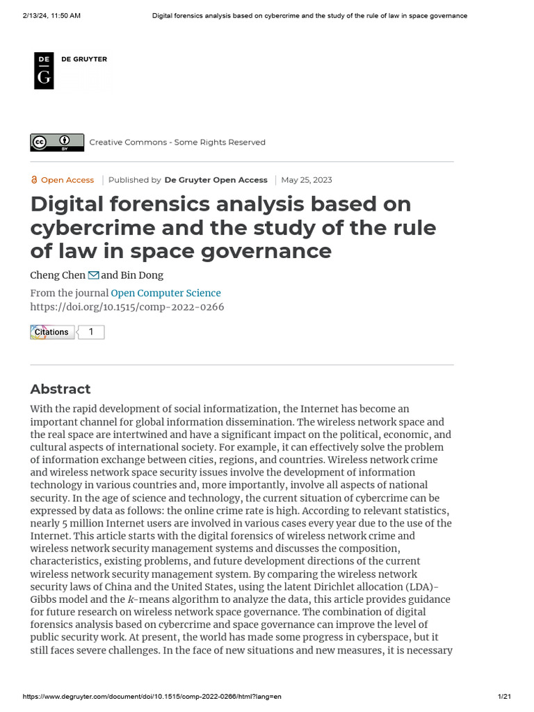 Digital Forensics Analysis Based On Cybercrime and The Study of The ...