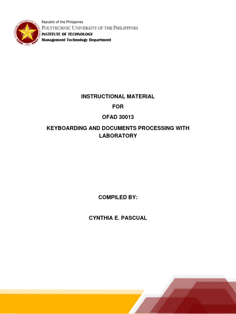 Share OFAD 30013 KEYBOARDING AND DOCUMENTS PROCESSING WITH LABORATORY | Download Free PDF ...