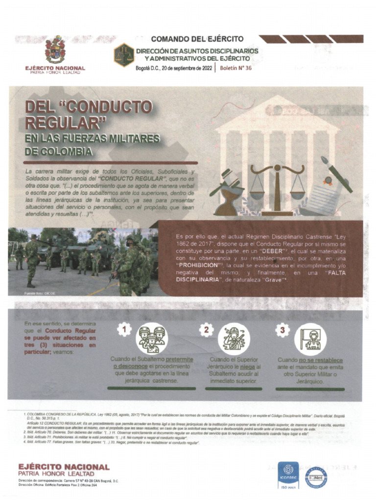 BOLETÍN No.36 DEL CONDUCTO REGULAR EN LAS FUERZAS MILITARES | PDF
