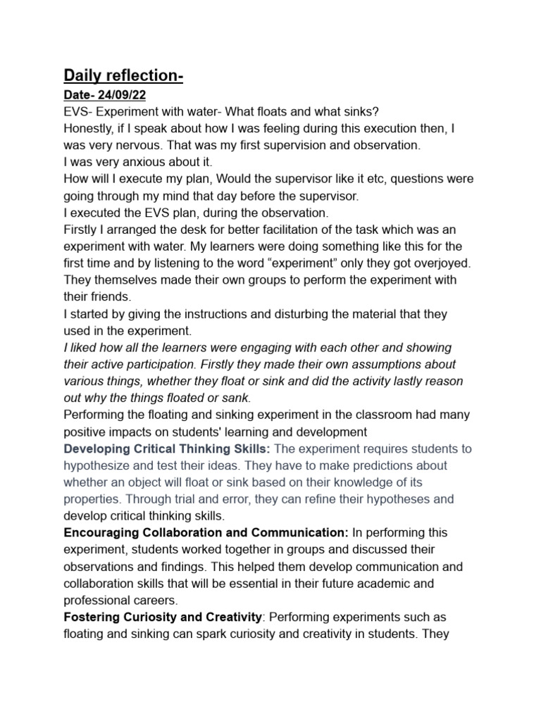 Reflections | PDF | Educational Assessment | Second Language