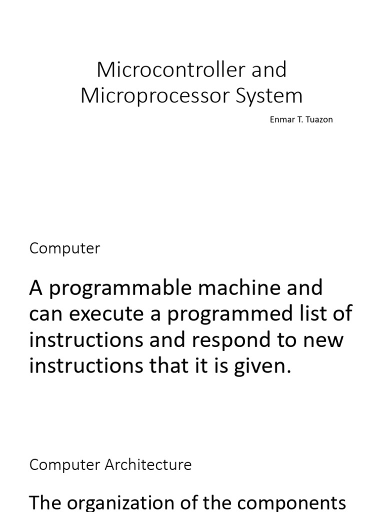 Microcontroller and Microprocessor Part I | PDF | Central Processing ... Microcontroller and Microprocessor Part I | PDF | Central Processing ...