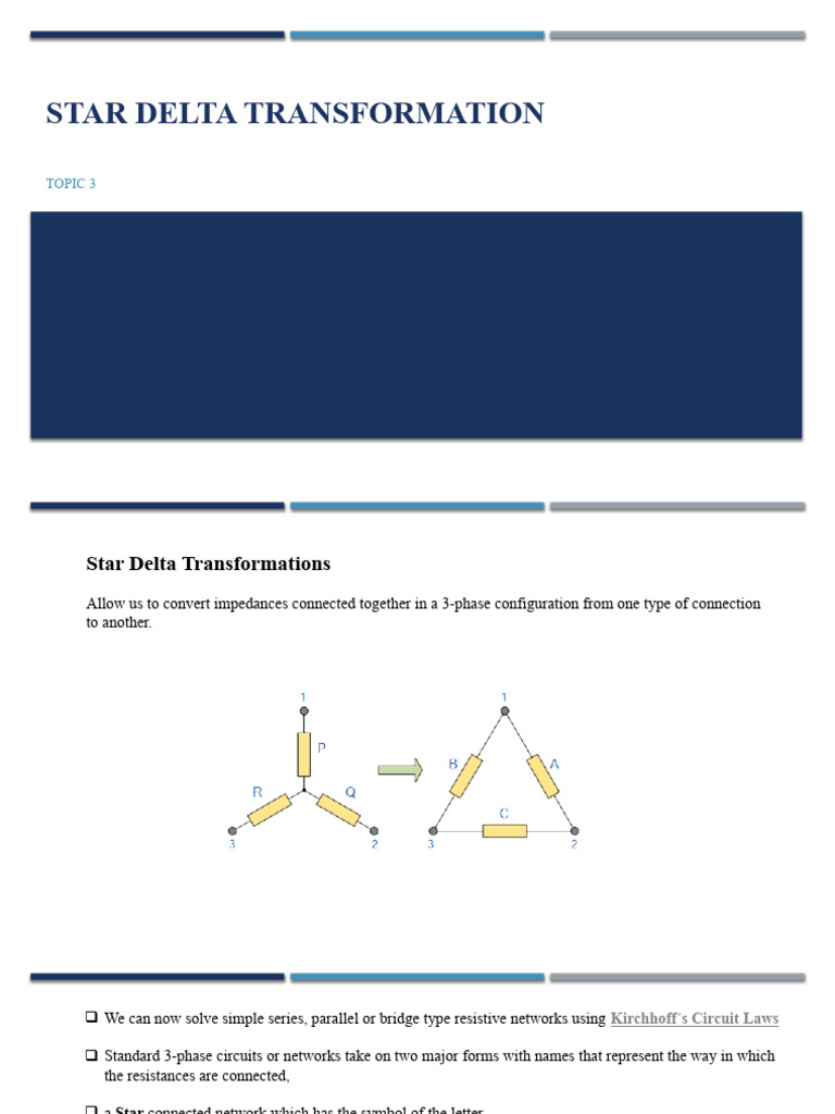 Star Delta Transformation | PDF | Teaching Methods & Materials ...