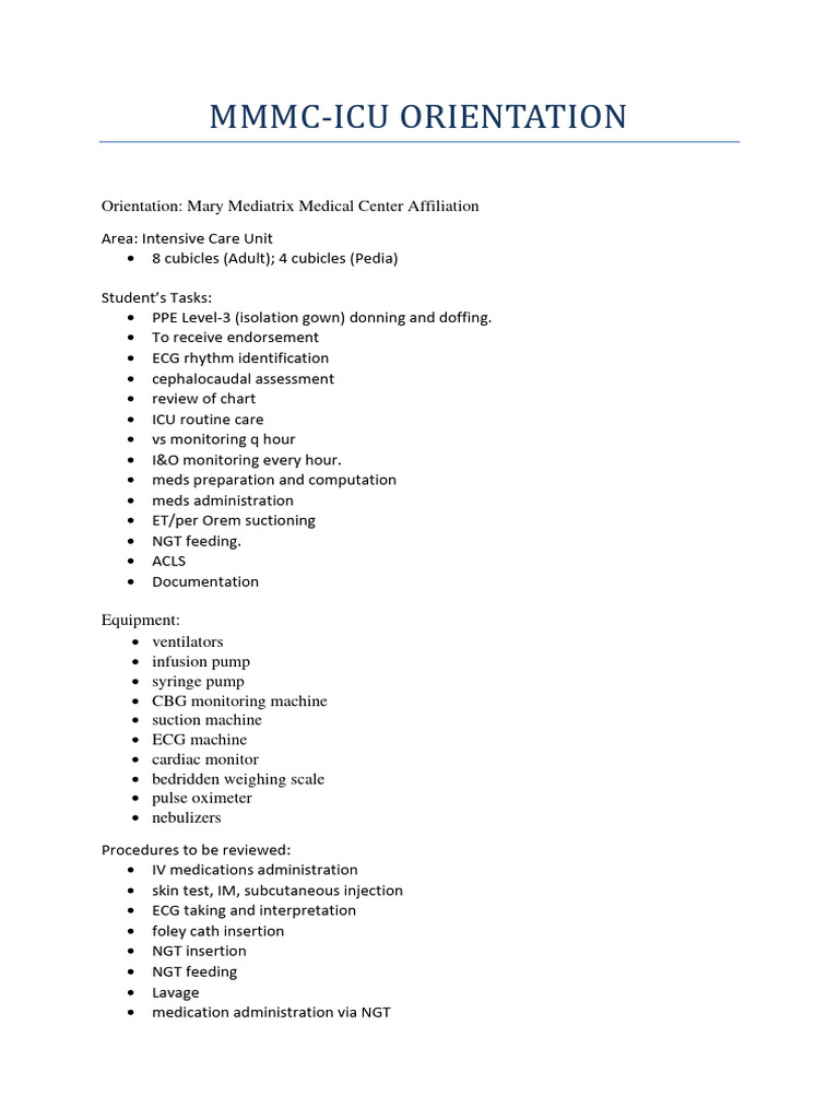 MMMC Icu Orientation | Download Free PDF | Electrocardiography | Cardiovascular System