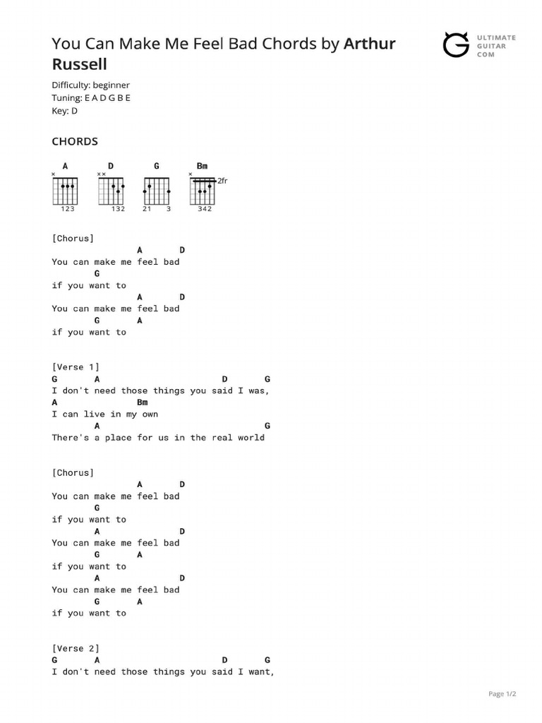 You Can Make Me Feel Bad Chords | PDF