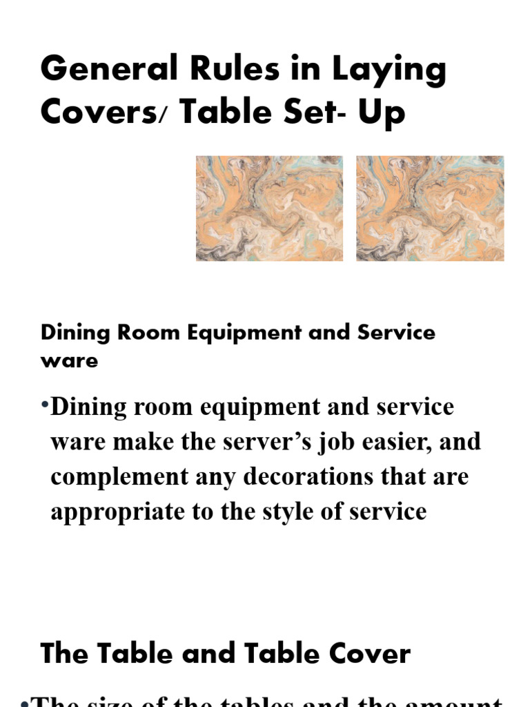 General Rules in Laying Covers | PDF | Restaurants | Tableware