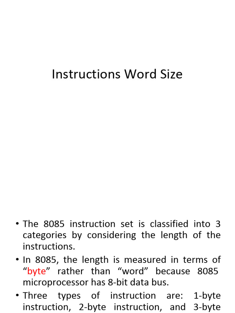 Instructions Word Size Lecture 5 | PDF