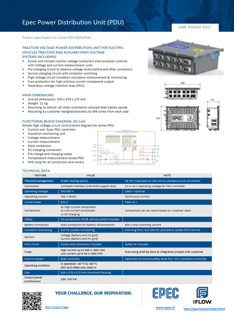 Epec Onepager Epec-Flow-Active-PDU Public | PDF | Direct Current | Electromagnetism