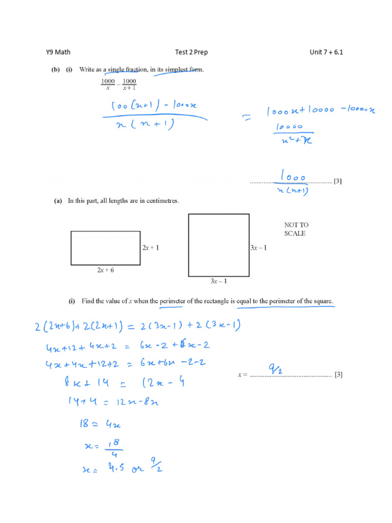 Y9 Math t2 Prep | PDF