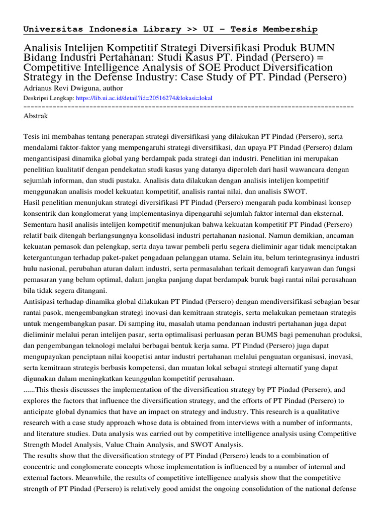 Universitas Indonesia Library UI - Tesis Membership: Deskripsi Lengkap ...