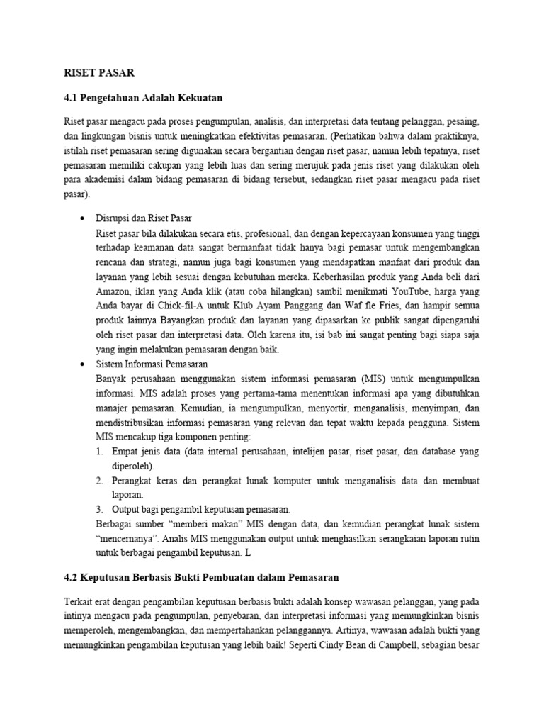 Buku 2 Chapter 4 - Riset Pasar | PDF