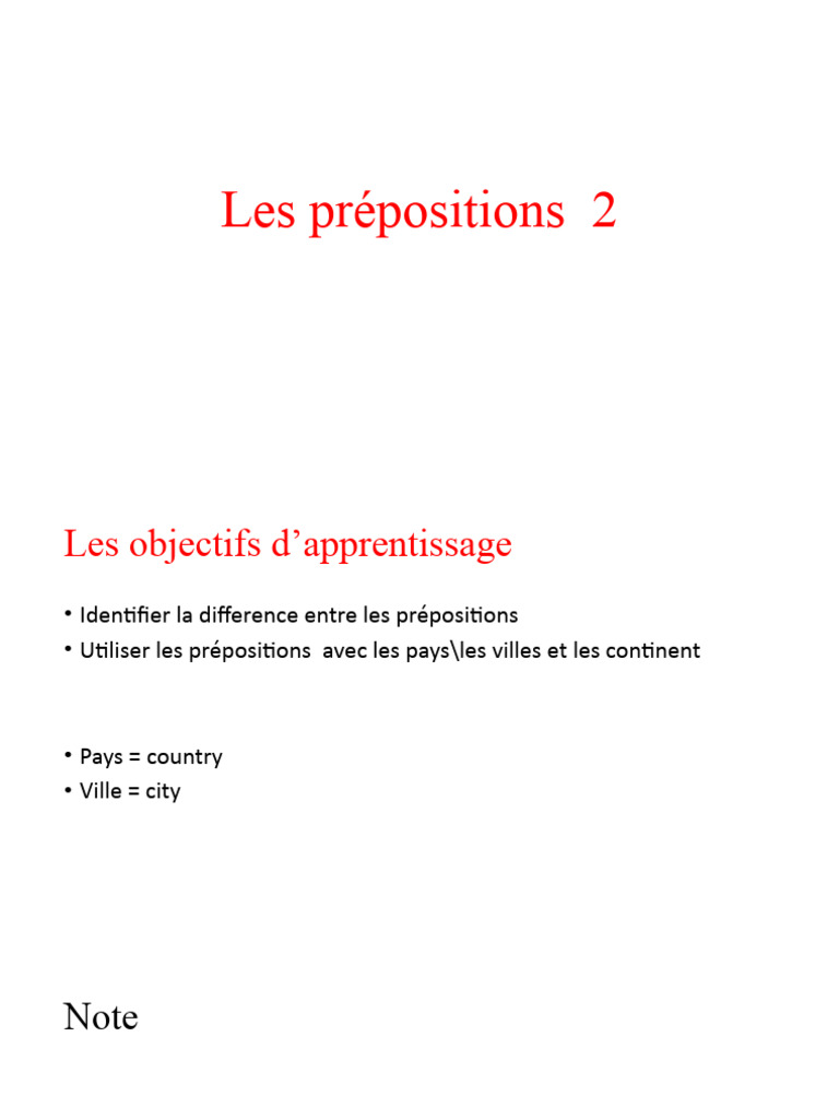 Guide des prépositions géographiques | PDF