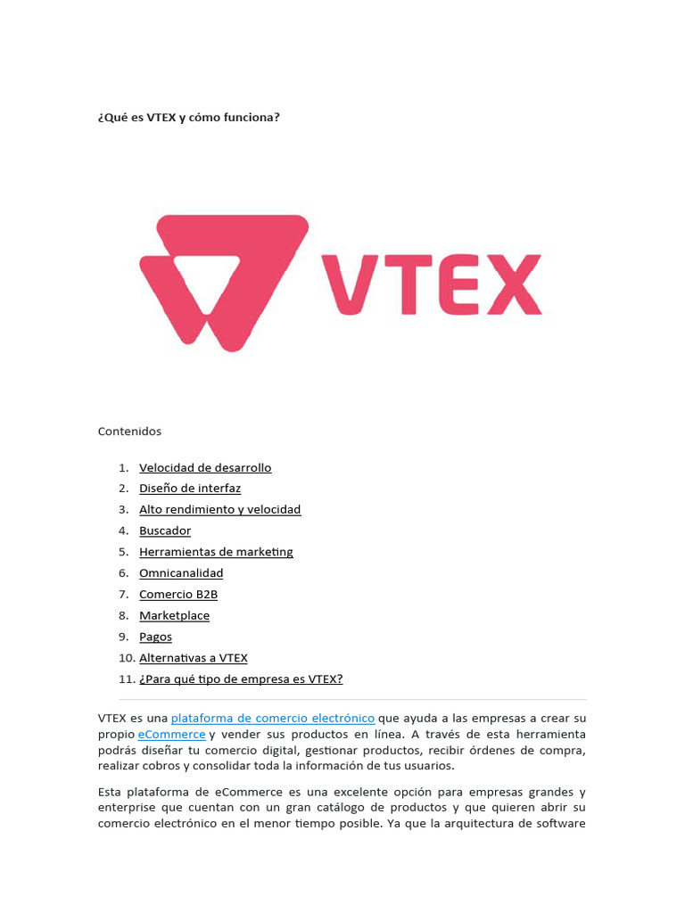 Qué Es VTEX y Cómo Funciona | PDF | Comercio electrónico | Las compras en línea