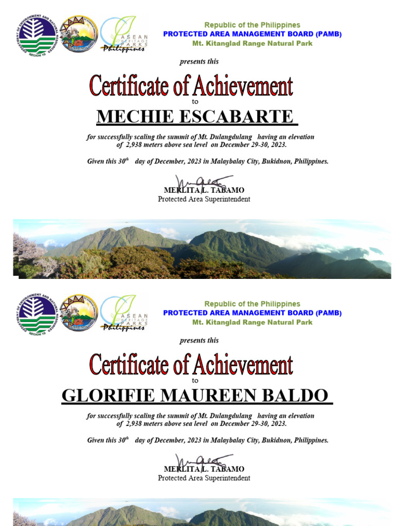 Climb Certificate 2023 | PDF | Height | Physical Geography