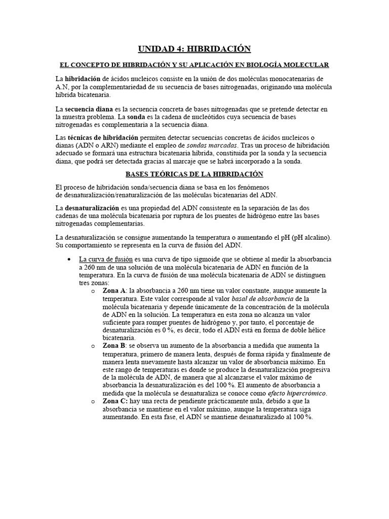 0.BMC UD4 Hibridación | PDF | Hibridación de ácido nucleico | Adn