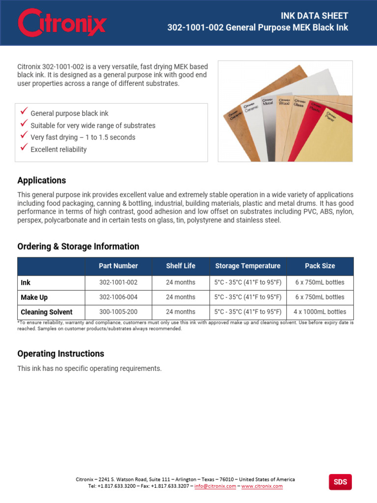 IDS 302 1001 002 General Purpose MEK Black | PDF | Ink | Polyvinyl Chloride