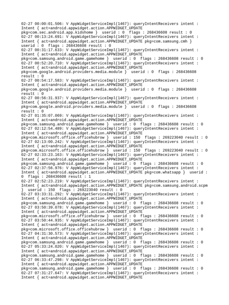 Appwidget History Log1 | PDF