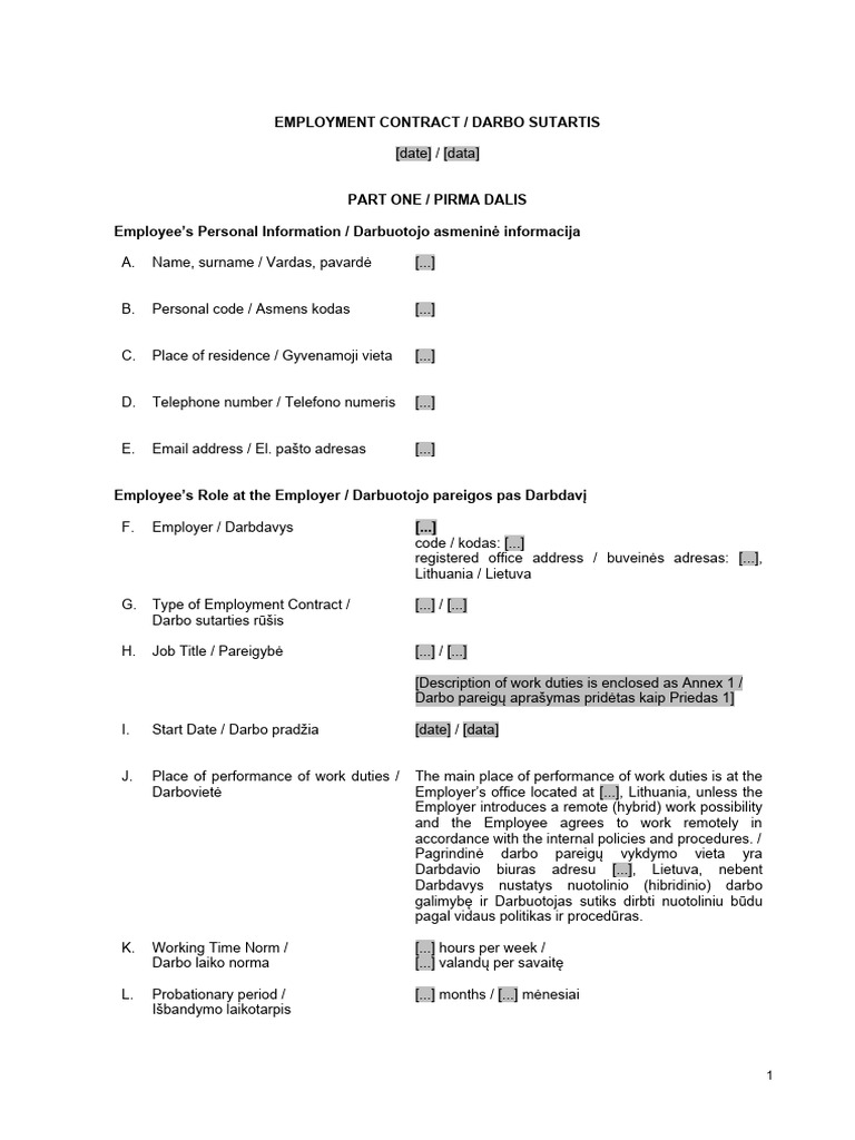 Employment Contract | PDF | Employment | Salary
