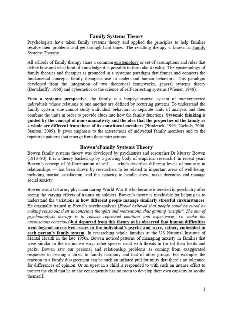 Family Systems Theory | PDF | Family Therapy | Family