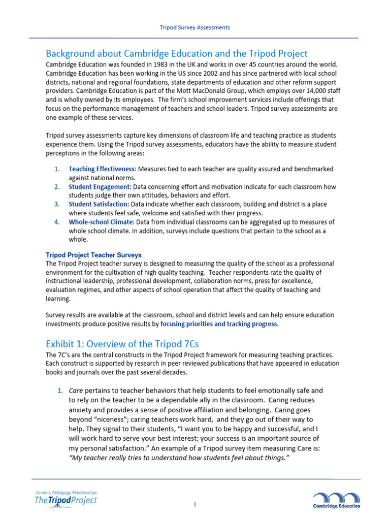 5-2-12 Tripod Framework and Overview - DONE | PDF | Teachers ...