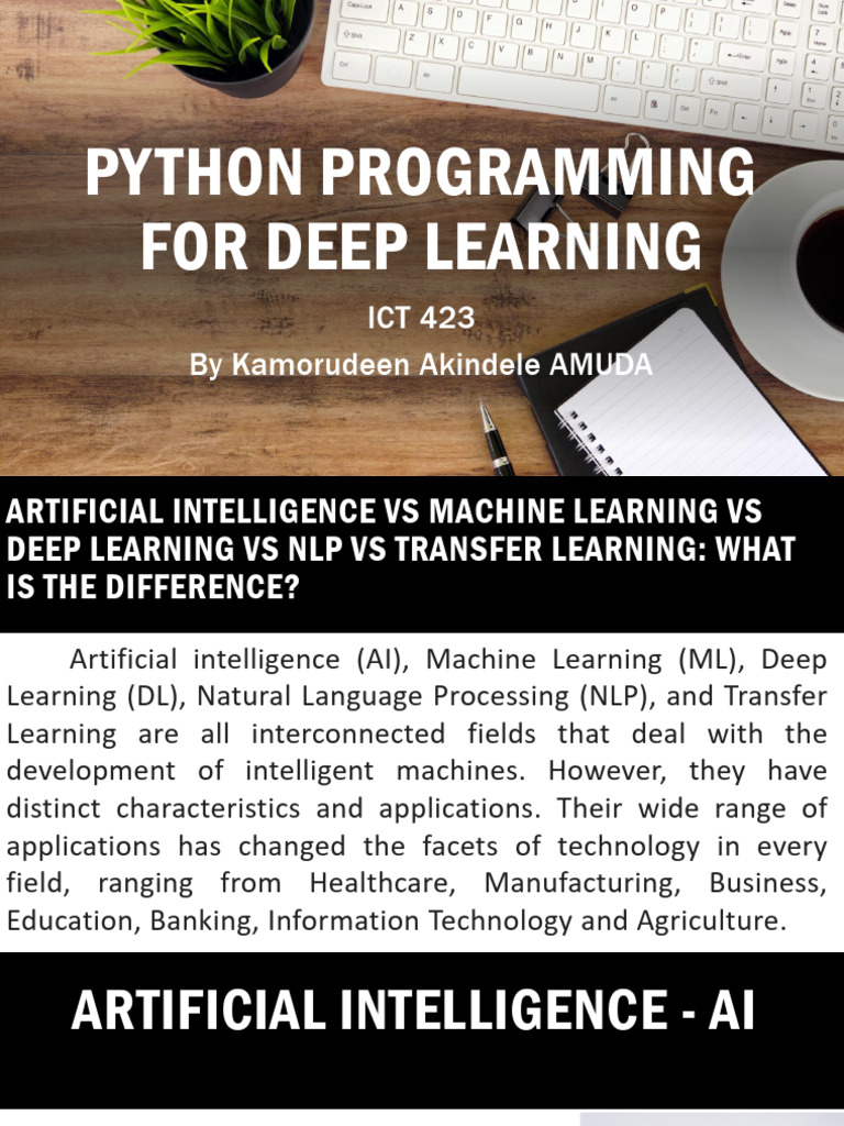 Ict 423 - Deep Learning | PDF | Artificial Intelligence | Intelligence ...