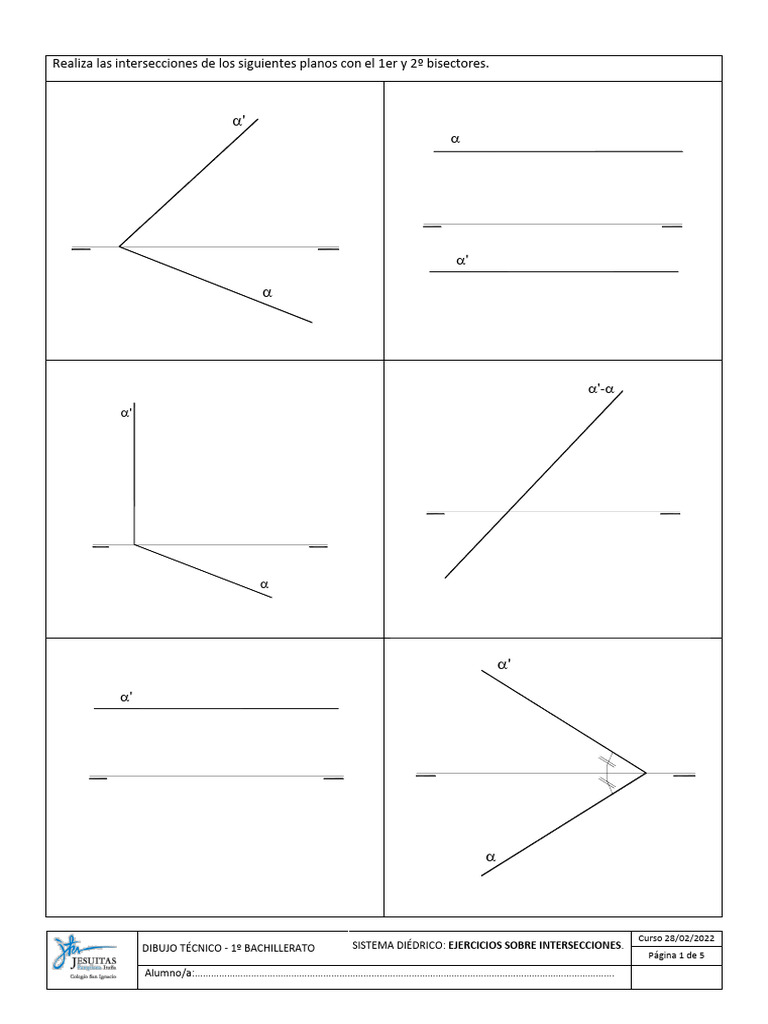 01.EJERCICIOS INTERSECCIONES RECTA PLANO | PDF | Infografia | Geometría proyectiva