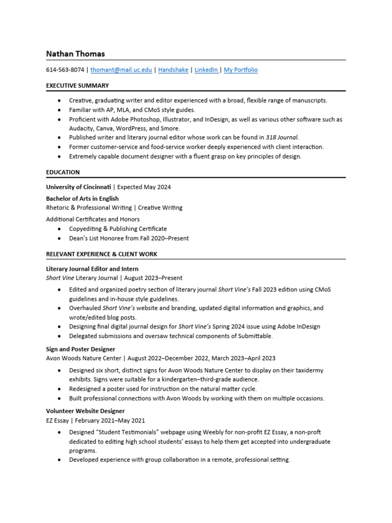 Nathanthomas Resume Feb2024 1 | PDF