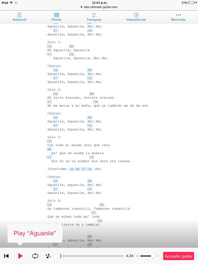 Aguanile Letra | PDF