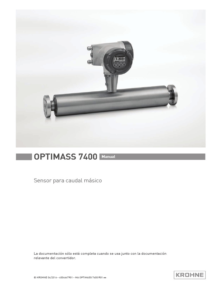 MANUAL Optimass - 7400 | PDF | Medición de flujo | Gases