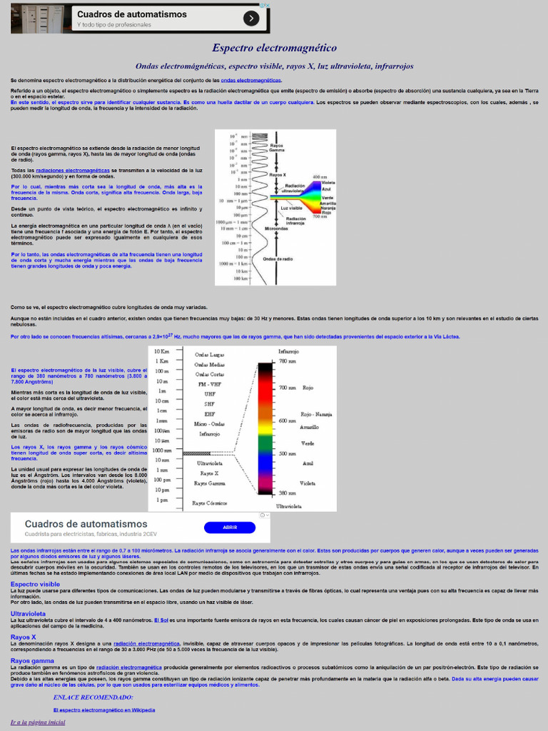 Espectro Visible e Invisible | PDF
