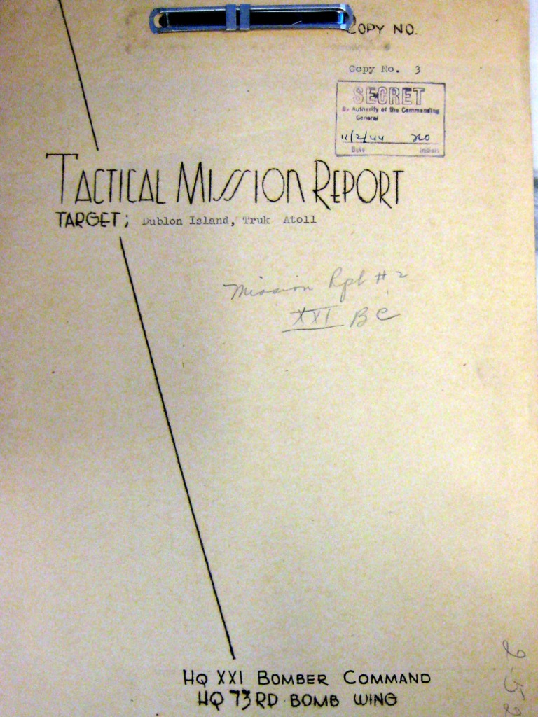 XXI Bomber Command, Tactical Mission Report 2